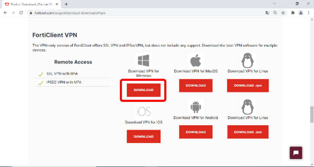 FortiClient SSL-VPN設定手順書(Windows版) | MEGA サポートサイト