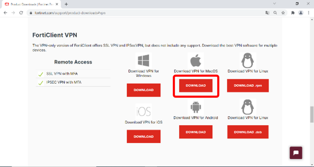 FortiClient SSL-VPN設定手順書(MacOs版) | MEGA サポートサイト